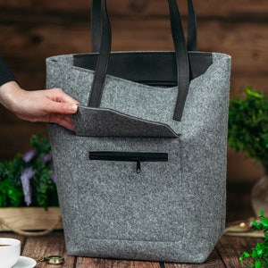 Handmade Felt Tote Bag Handmade Bag Felt Bag Felt Shoulder Bag Tote ...