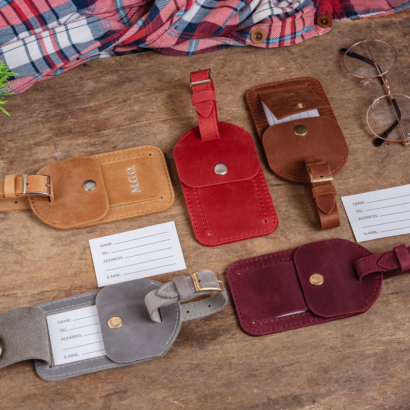 Leather Luggage Tag - Etsy