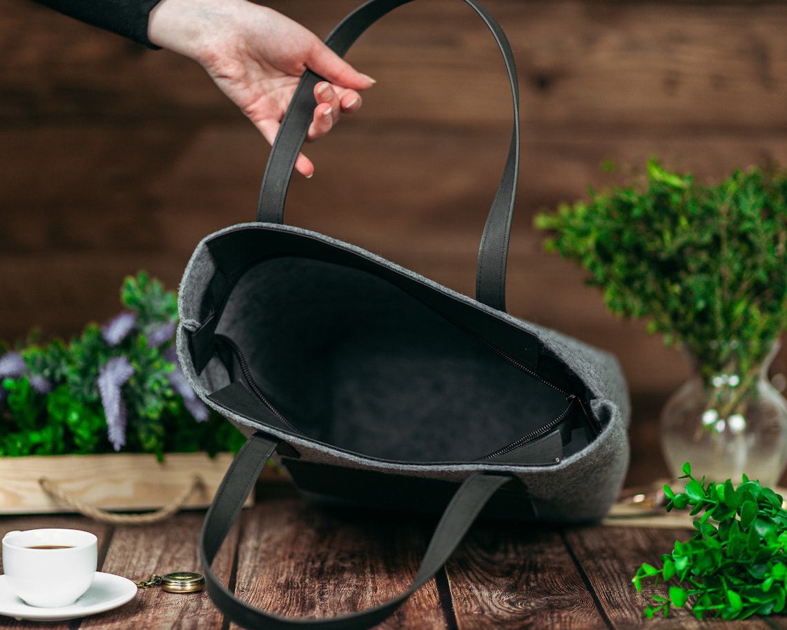 Handmade Felt Tote Bag Handmade Bag Felt Bag Felt | Etsy
