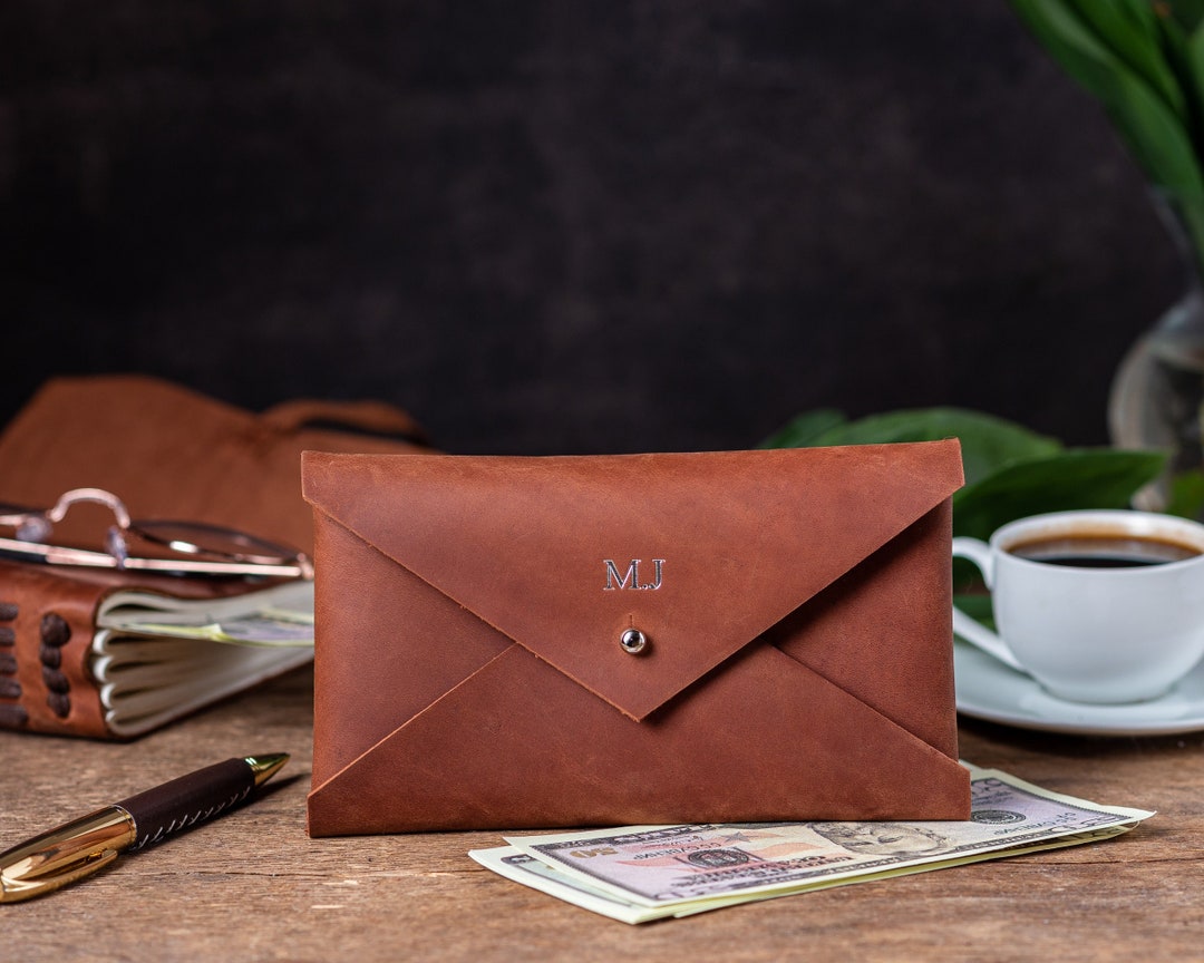 Personalized Leather Money Envelope, Wedding Money Envelope, Envelope ...