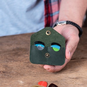 Leather Guitar Pick Holder, Guitar Pick Case, Leather Pick Bag, Gift ...