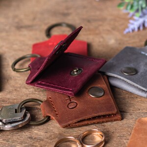 Customized Ring Holder Keychain, Leather Wedding Ring Case Holder ...