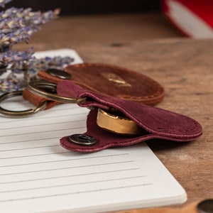 Leather Ring Holder Keychain, Wedding Ring Case Holder, Jewelry Ring ...