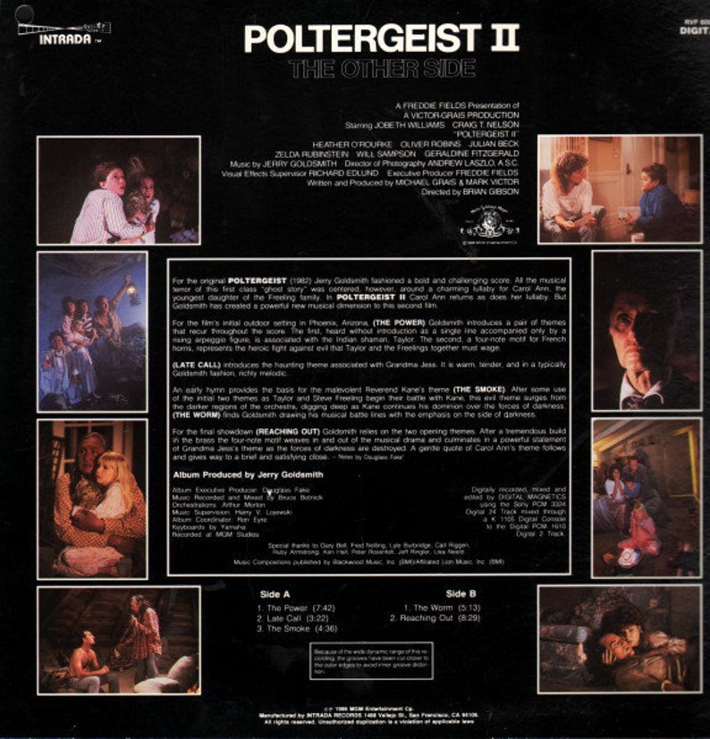 NEW Jerry Goldsmith Poltergeist II Soundtrack Vinyl Record - Etsy