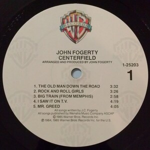 Orig Pressing John Fogerty Centerfield Vinyl Record Album Lp W/ Lyric ...