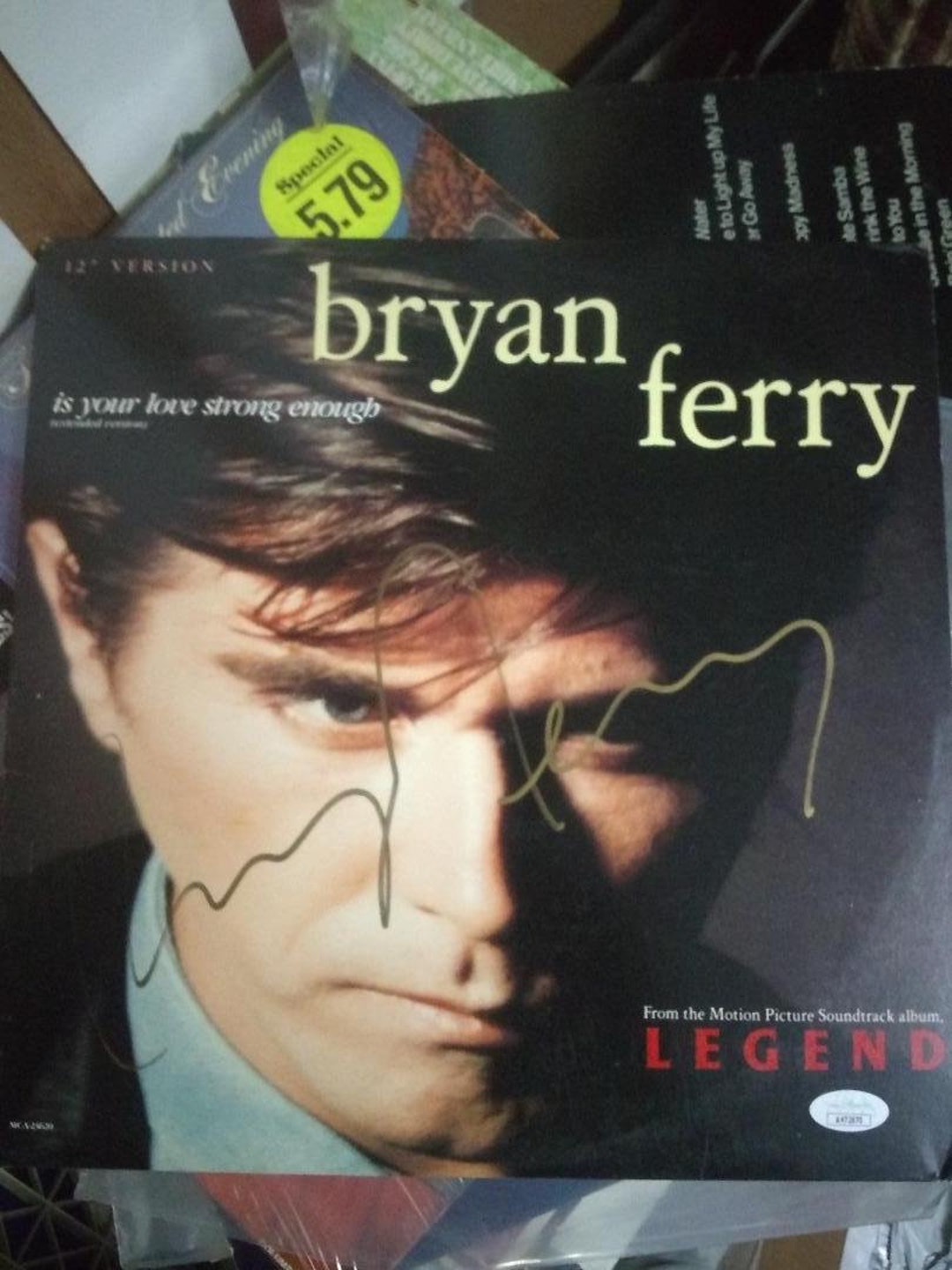 JSA COA Signed Bryan Ferry is Your Love Strong Enough Orig Pressing 12 ...