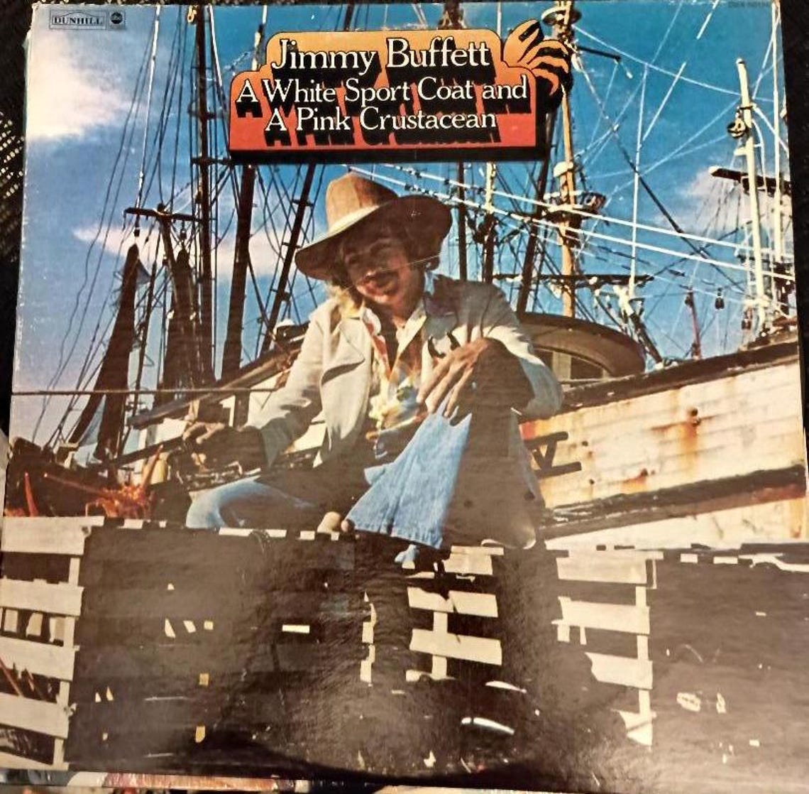 Jimmy Buffett A White Sport Coat and A Pink Crustacean Vinyl Record ...