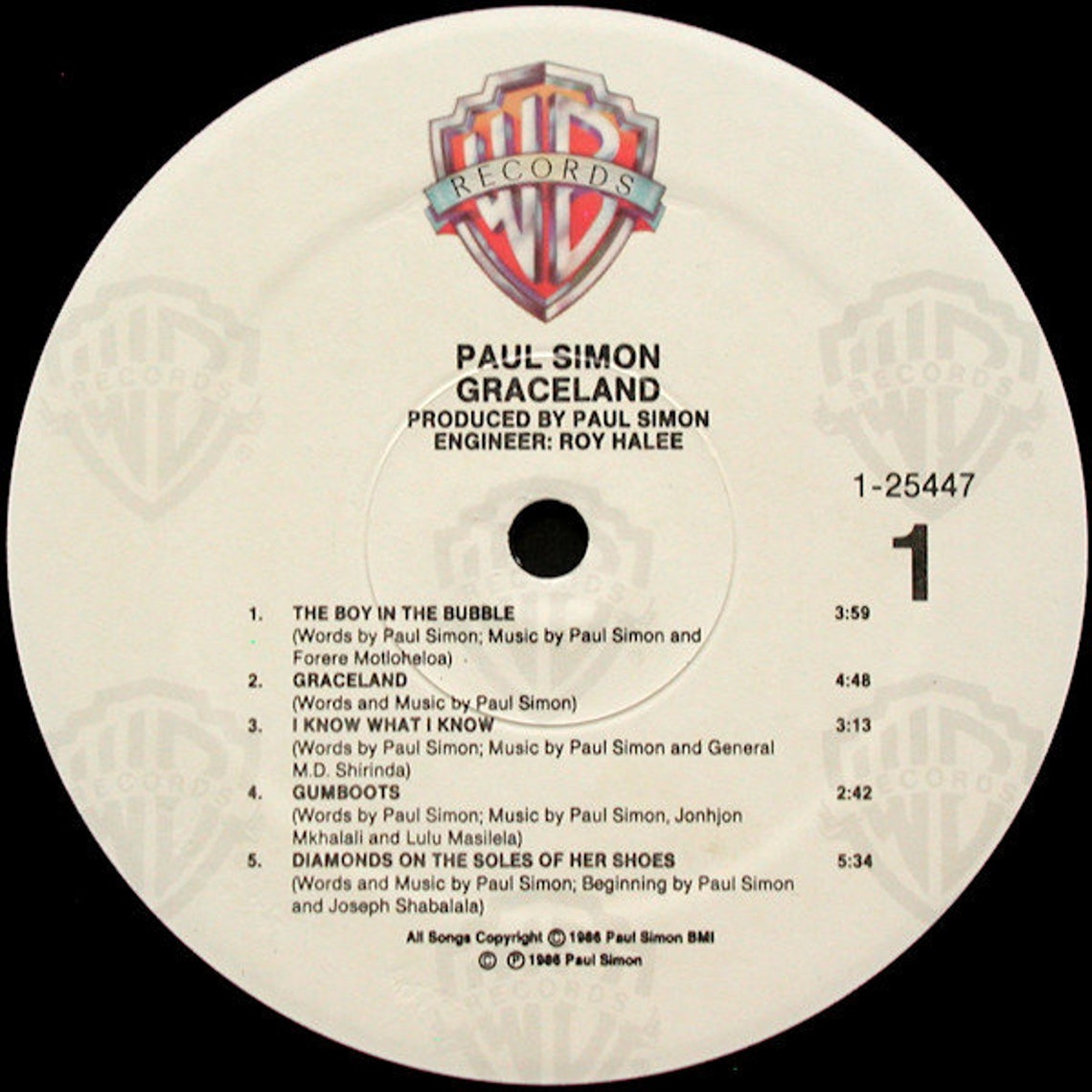 Paul Simon Graceland Orig Pressing Vinyl Record Album Lp W/ Lyric Sheet ...