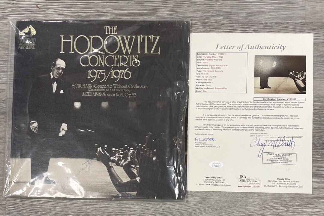 JSA Coa Signed Vladimir Horowitz Live Concerts 1975/1976 NM Vinyl ...