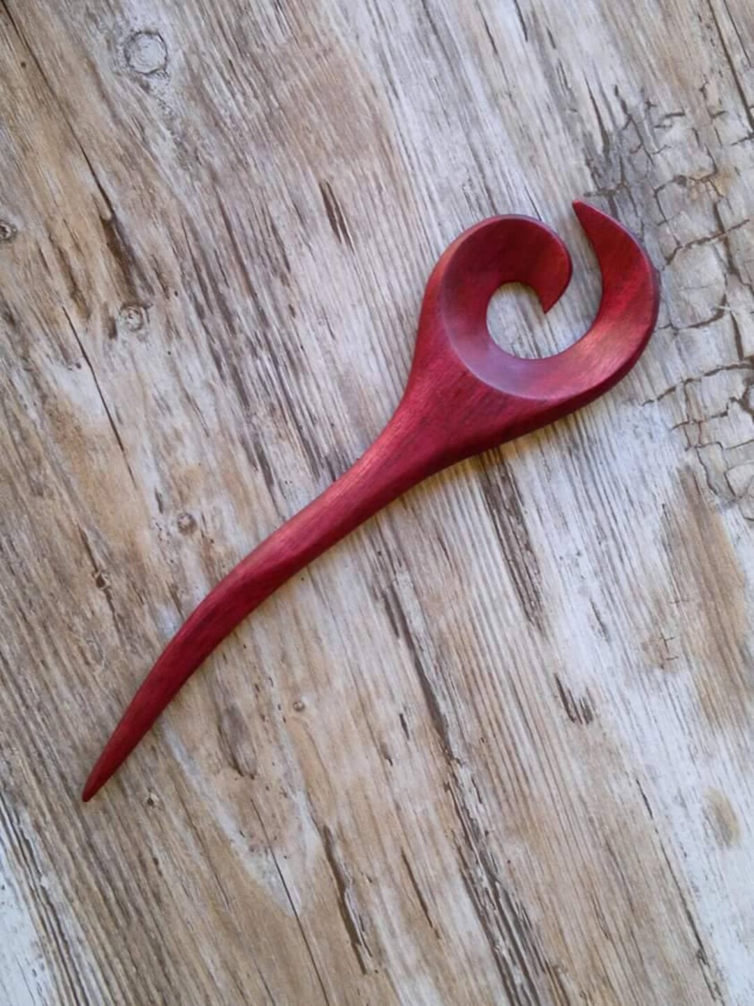 Hair Pin With Amaranth Wood Wooden Hair Fork Shawl Pins - Etsy