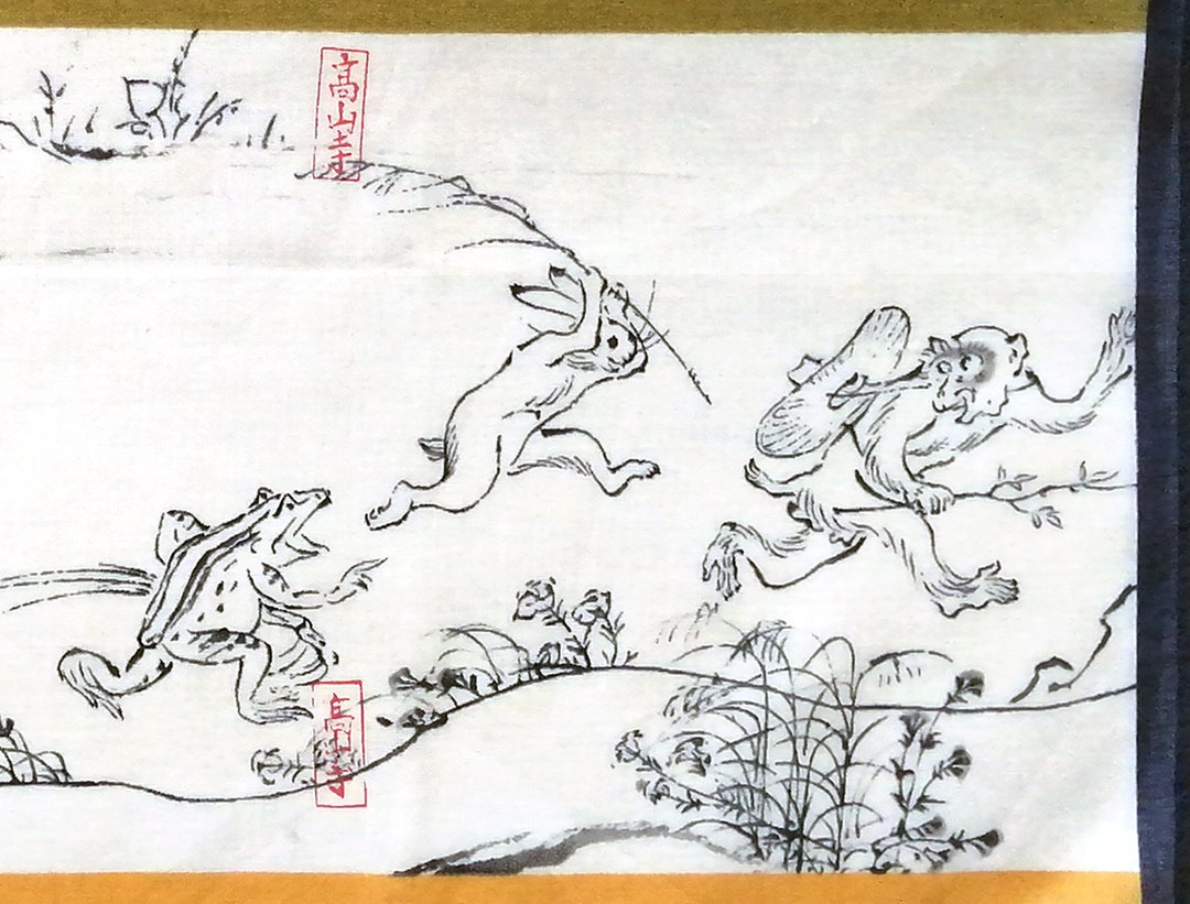 Japanese Vintage Handkerchief Japanese Folktale Mythology Rabbit or ...