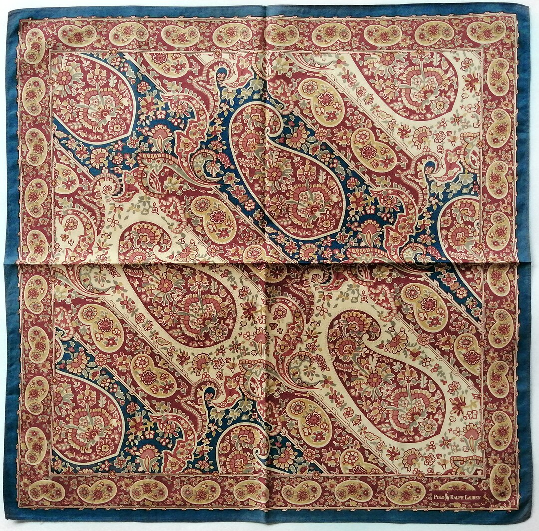 Polo Ralph Lauren Vintage Handkerchief Motif Floral 21 X 20.5i Free ...