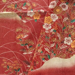 Japanese Vintage Handkerchief Multi Floral Red 19 X 19 Inches I Free ...