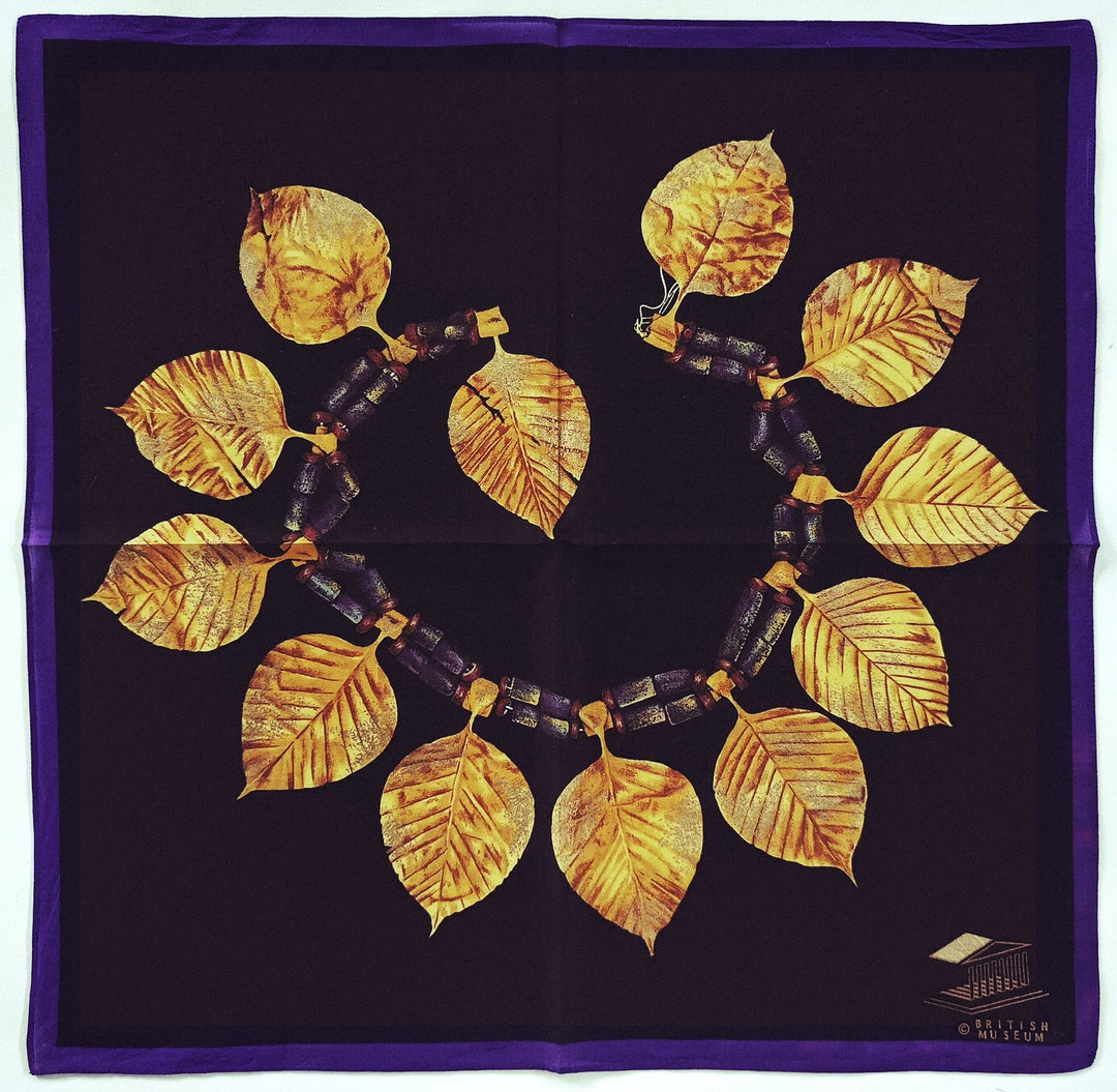 BRITISH MUSEUM Souvenir Vintage Handkerchief Jewelry of Ancient ...