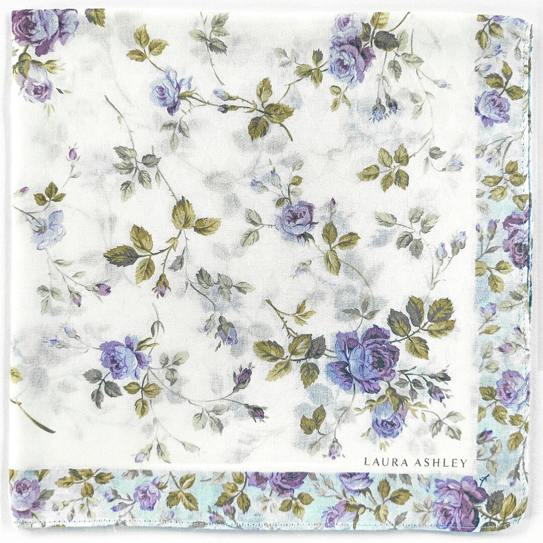 Laura Ashley Vintage Pocket Square Purple Roses 19.5 X 19.5 Inches I ...