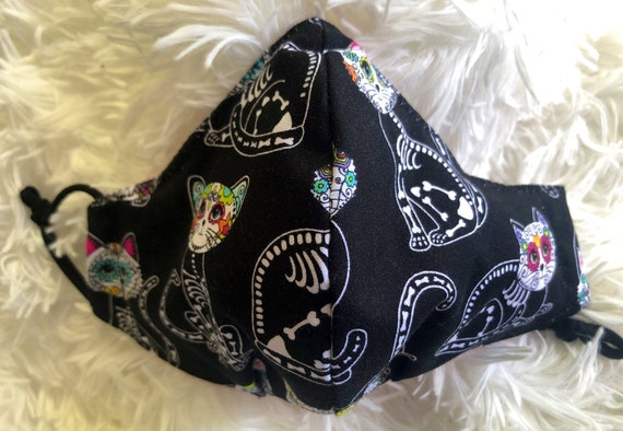 Face Mask Skull Candy Cats Cute Summer Lightweight | Etsy
