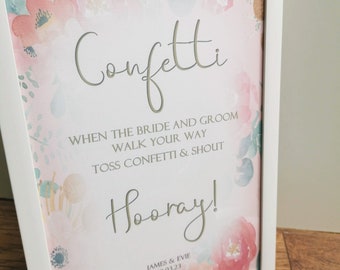 Confetti Sign, Wedding Confetti Sign, Personalised Wedding Signs, A4 ...