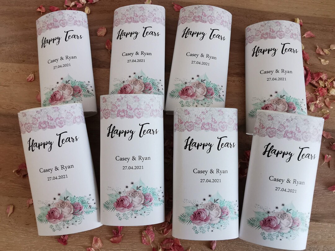 5 Packs of Floral Personalised Wedding Pocket Tissues. - Etsy