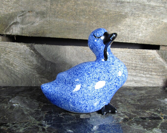 Vintage Blue Delph, Porcelain Duck Figurine, Country Home, Office and ...