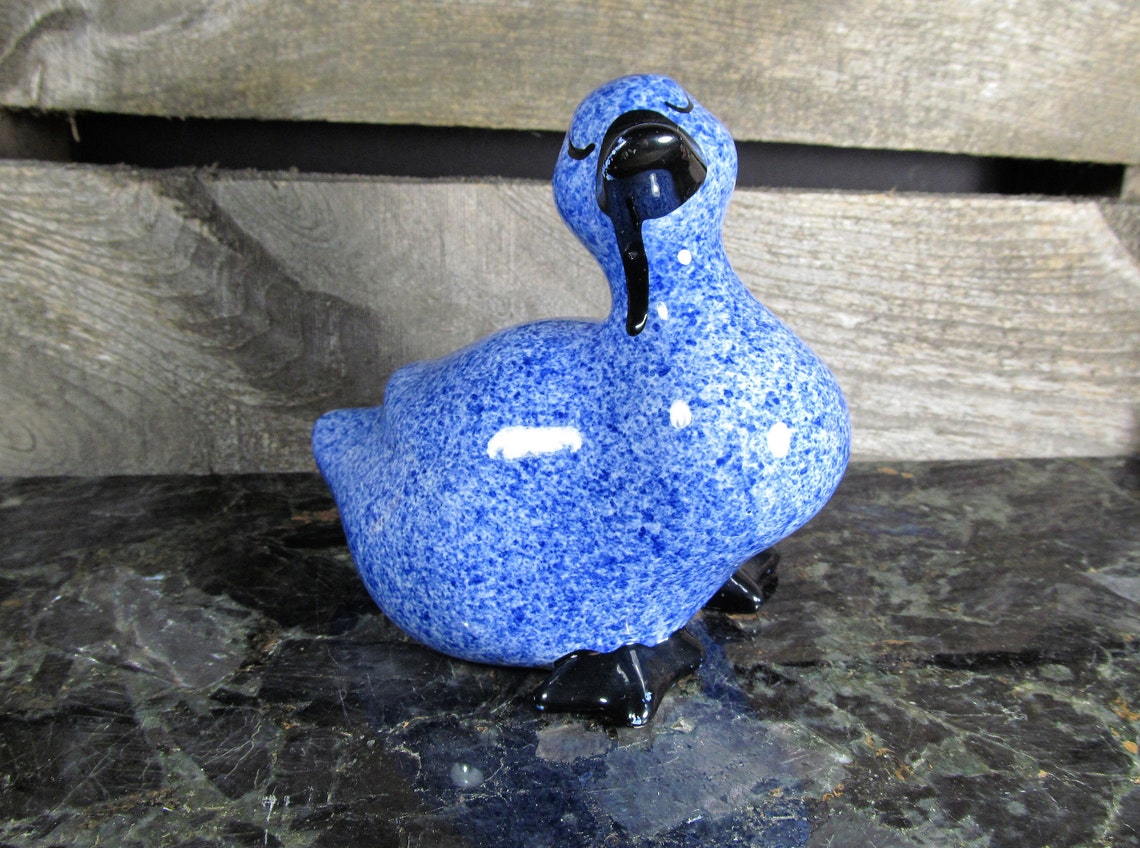 Vintage Blue Delph Porcelain Duck Figurine Country Home - Etsy