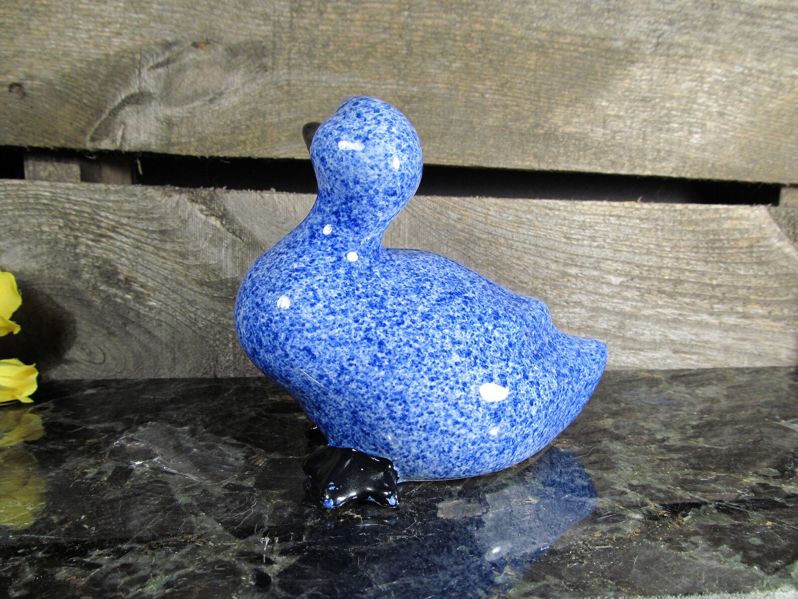 Vintage Blue Delph Porcelain Duck Figurine Country Home - Etsy