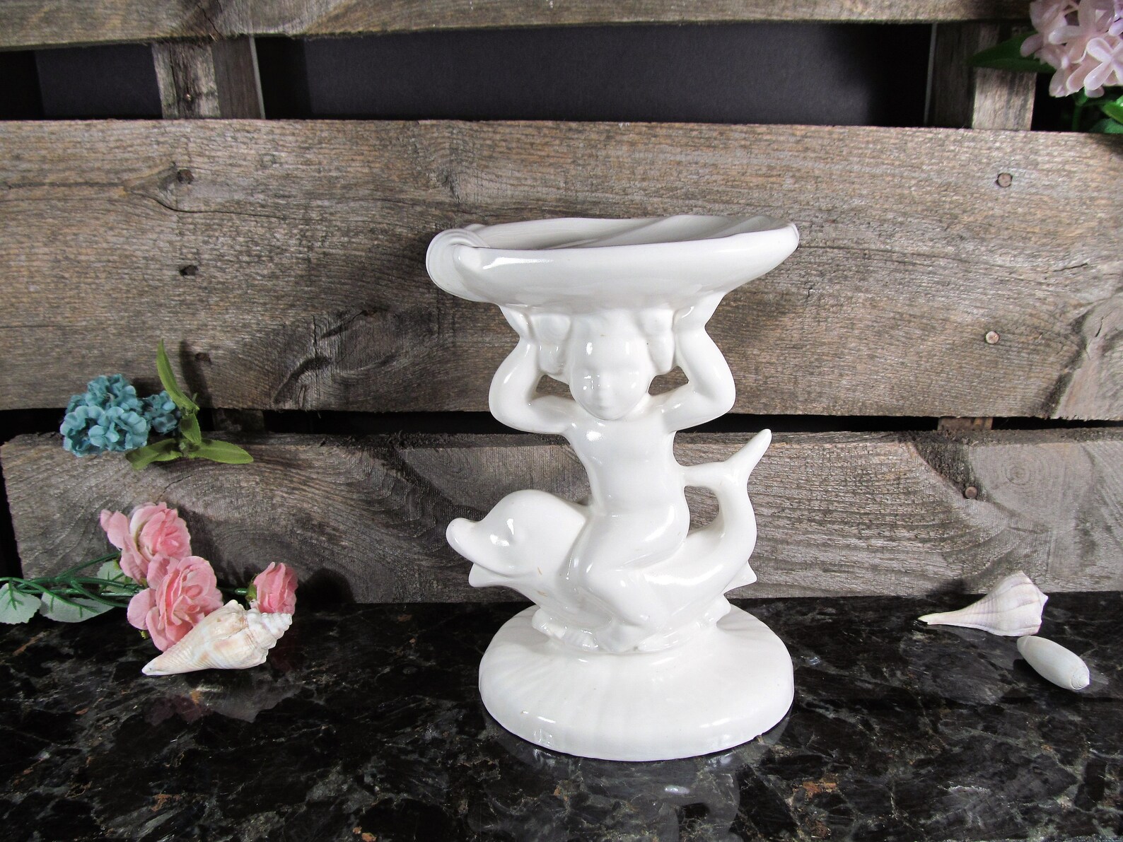 Victorian Style Soap Dish on Pedestal Boy and Dolphin Urban - Etsy