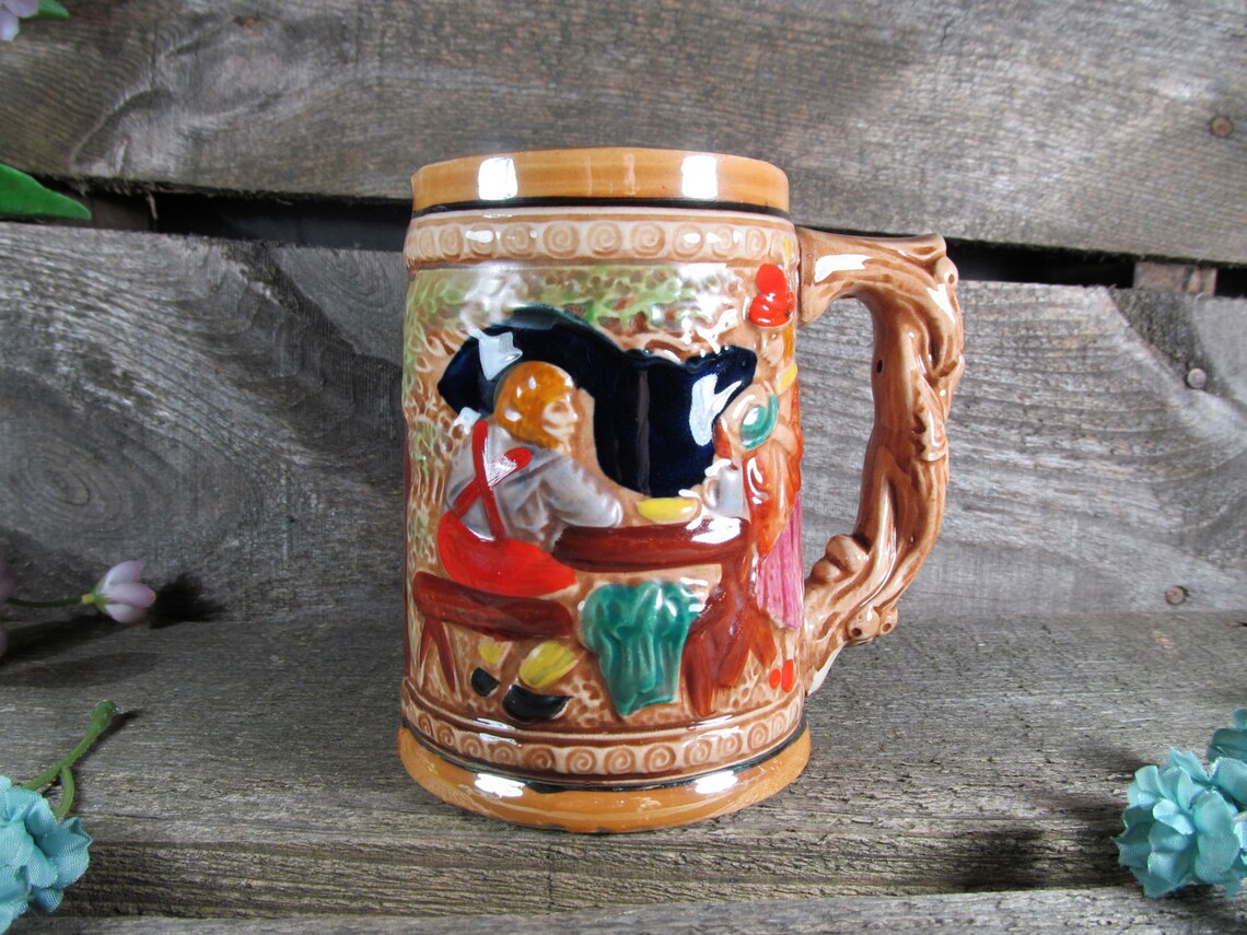 Beer Stein Ceramic Beer Mug Vintage Barware and Saloon - Etsy