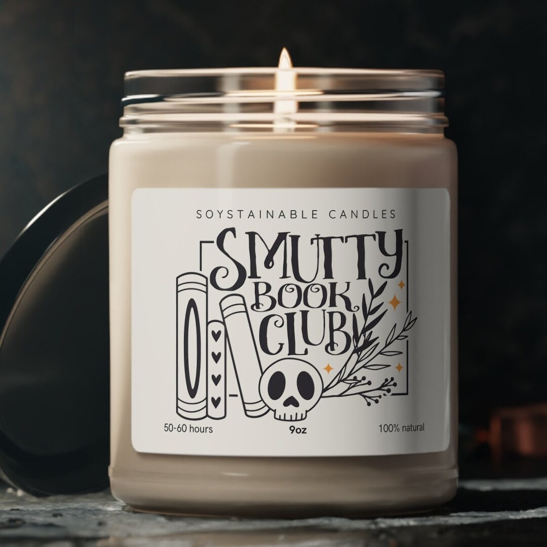 Smutty Book Club Candle, 9oz Natural Soy Candle, Book Lover Gift ...