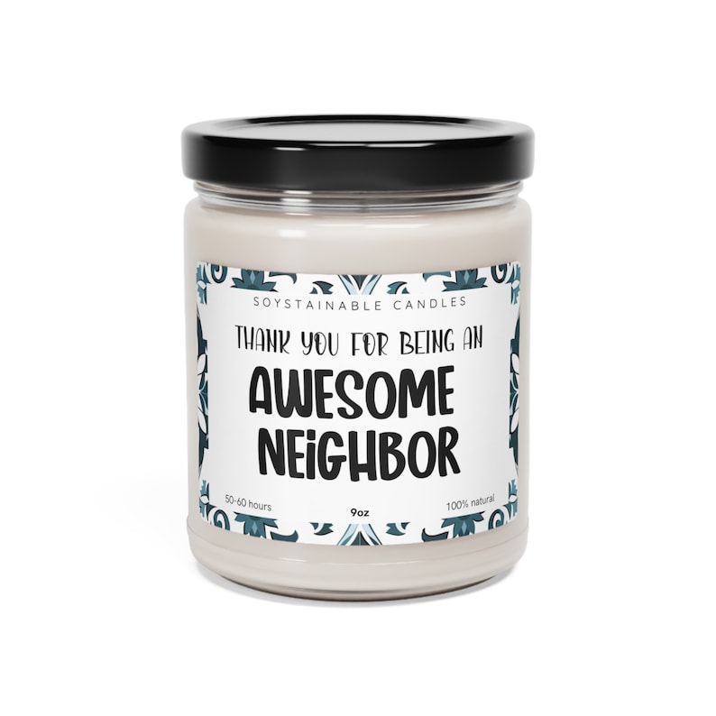 Thank You for Being an Awesome Neighbor Candle, Thoughtful Neighbor ...