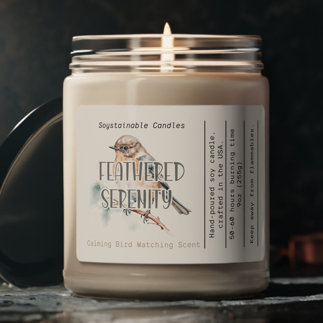 Feathered Serenity Candle | Calming Bird Watching Scent | Nature Lover ...