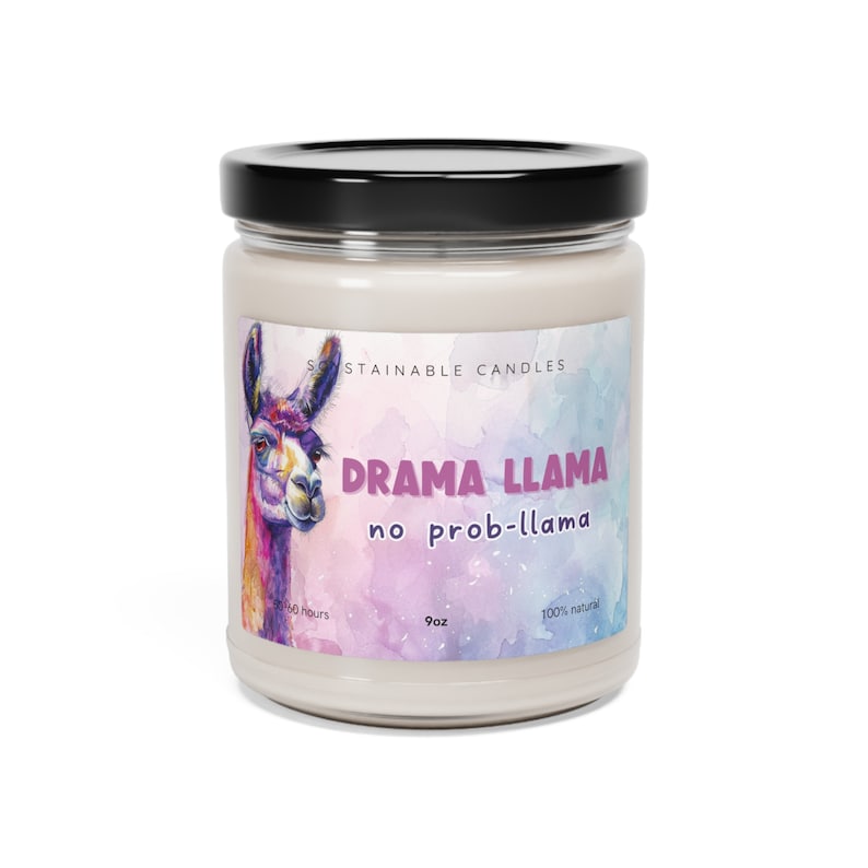 Drama Llama Candle, No Prob-llama, Funny Stress Relief Gift, Scented ...