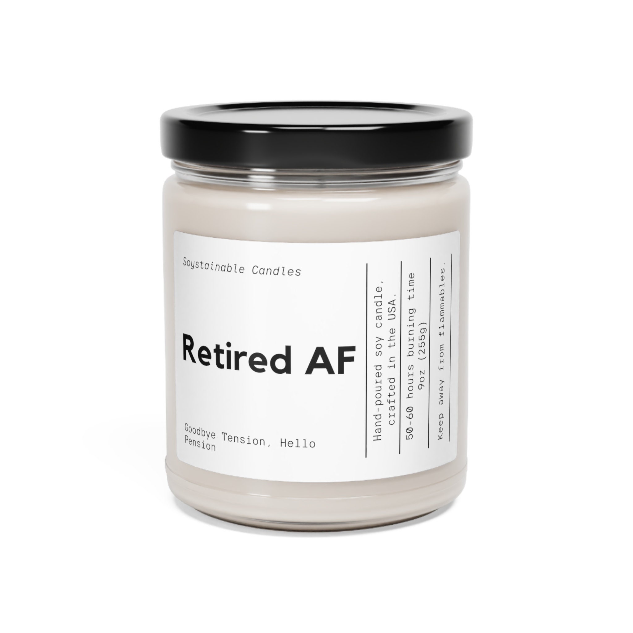 Retired AF Candle | Goodbye Tension, Hello Pension | Funny Retirement ...