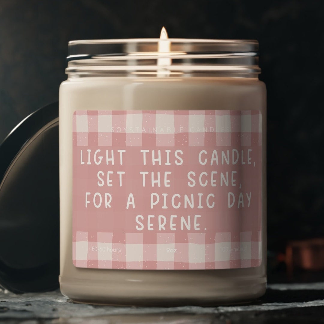 Picnic Day Serene Candle, Outdoor Scented Soy Candle, 9oz Natural ...