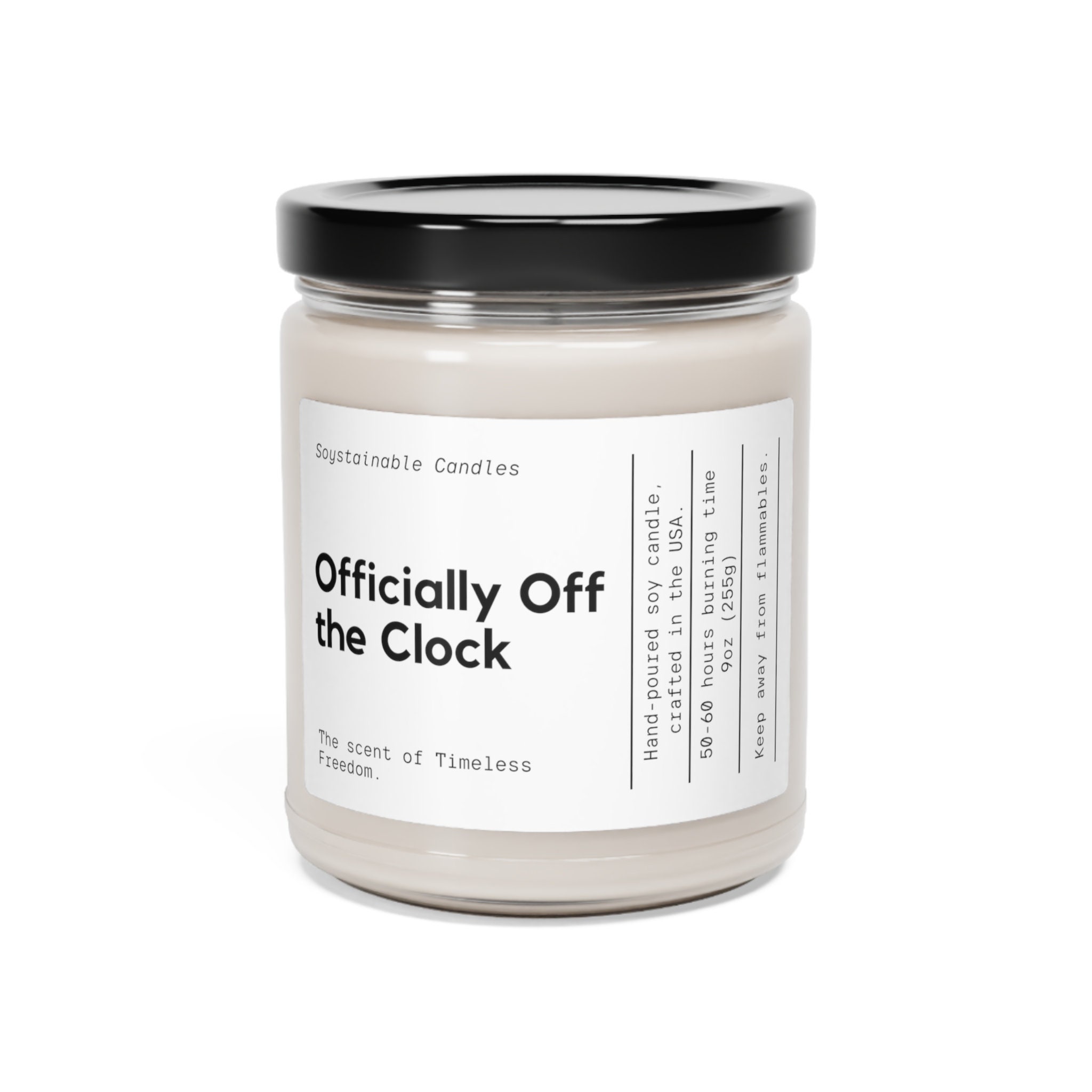 Officially off the Clock Candle | the Scent of Timeless Freedom | Funny ...