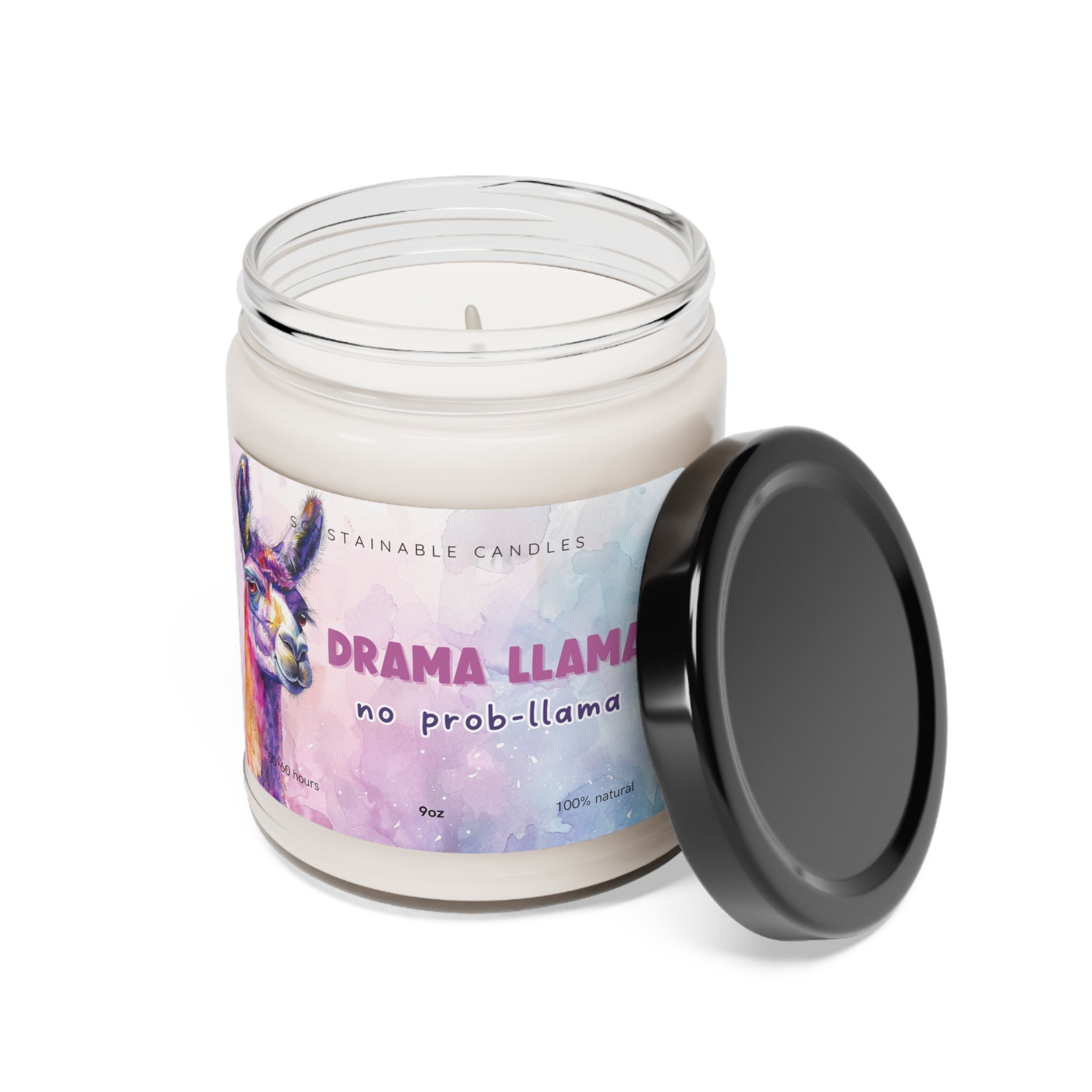 Drama Llama Candle, No Prob-llama, Funny Stress Relief Gift, Scented ...