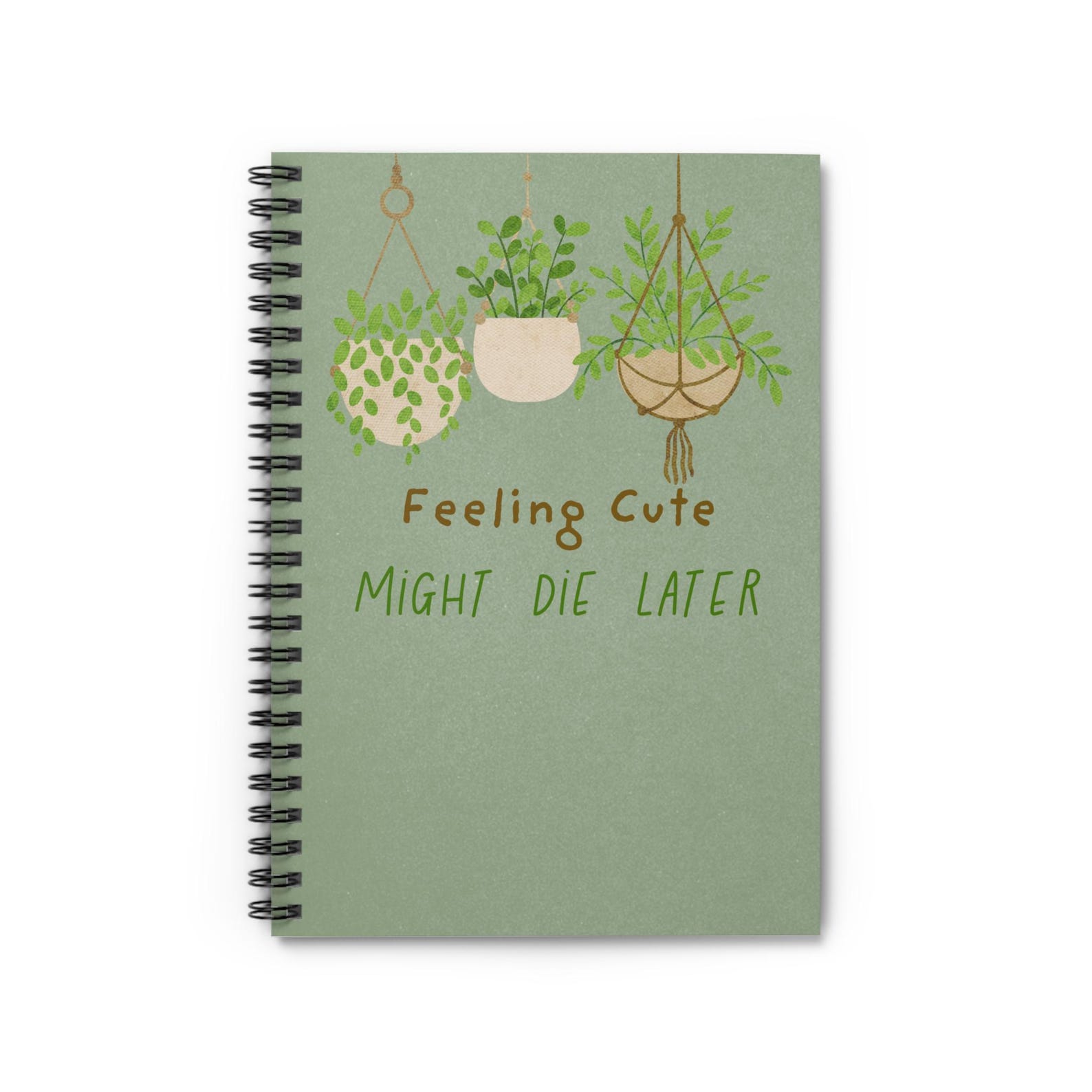 Cute Plant-themed Spiral Notebook, Gift for Plant Lovers, Study Journal ...