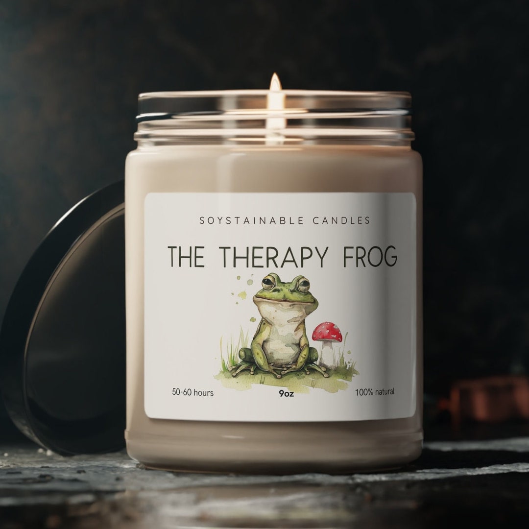 The Therapy Frog Candle, Funny Stress Relief Gift, Scented Soy Candle ...