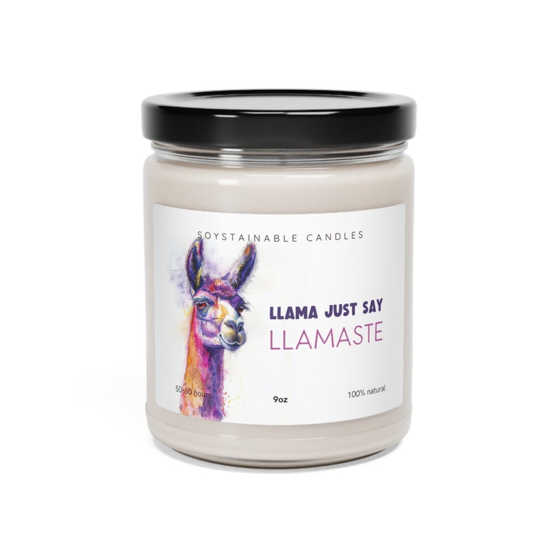 Llama Just Say, Llamaste Candle, Funny Yoga Gift, Scented Soy Candle ...