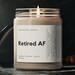 Retired AF Candle | Goodbye Tension, Hello Pension | Funny Retirement ...