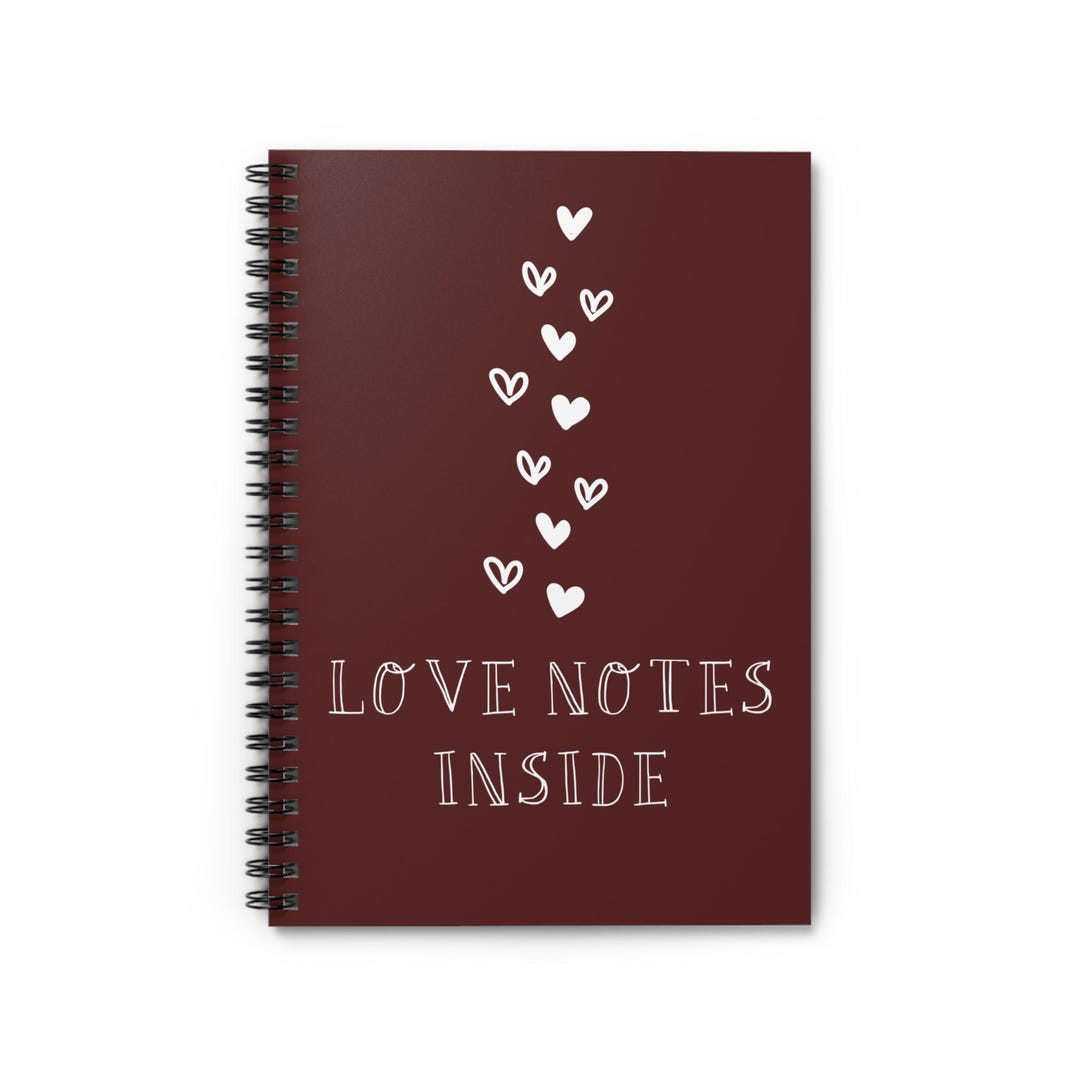 Love Notes Inside Spiral Notebook - Romantic Journal, Cute Notebook ...