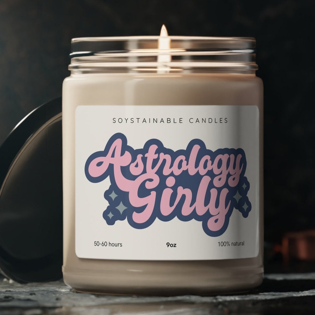 Astrology Girly Candle, Zodiac Lover Gift, 9oz Natural Soy Candle ...