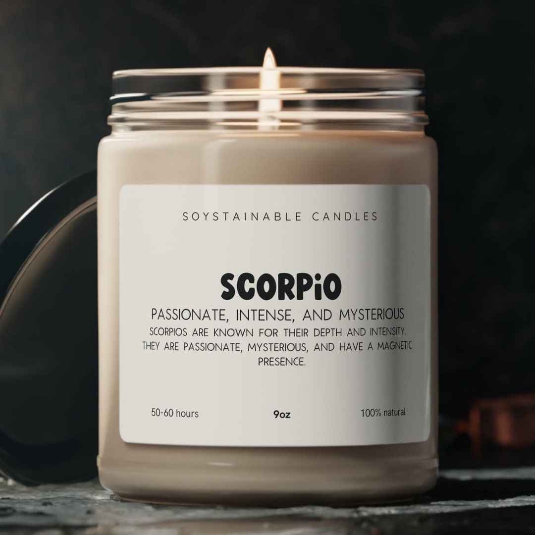 Scorpio Candle, Intense and Mysterious, Scented Soy Candle, Zodiac Gift ...