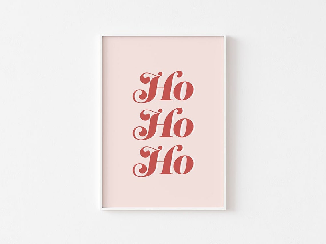 Ho Ho Ho Printable Christmas Sign | Printable Holiday Wall Art - Etsy