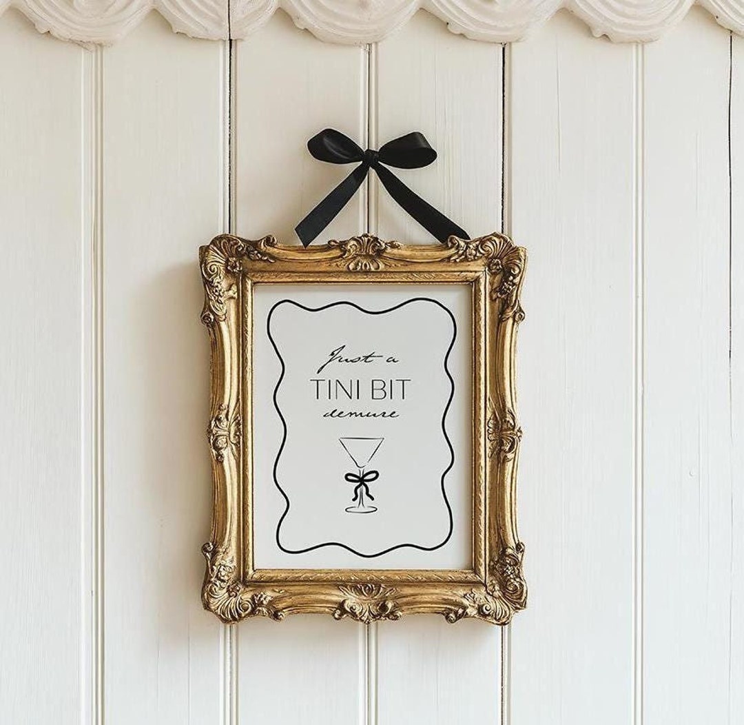 Martini Bar Cart Sign | Just A Tini Bit Demure | Very Demure, Very ...