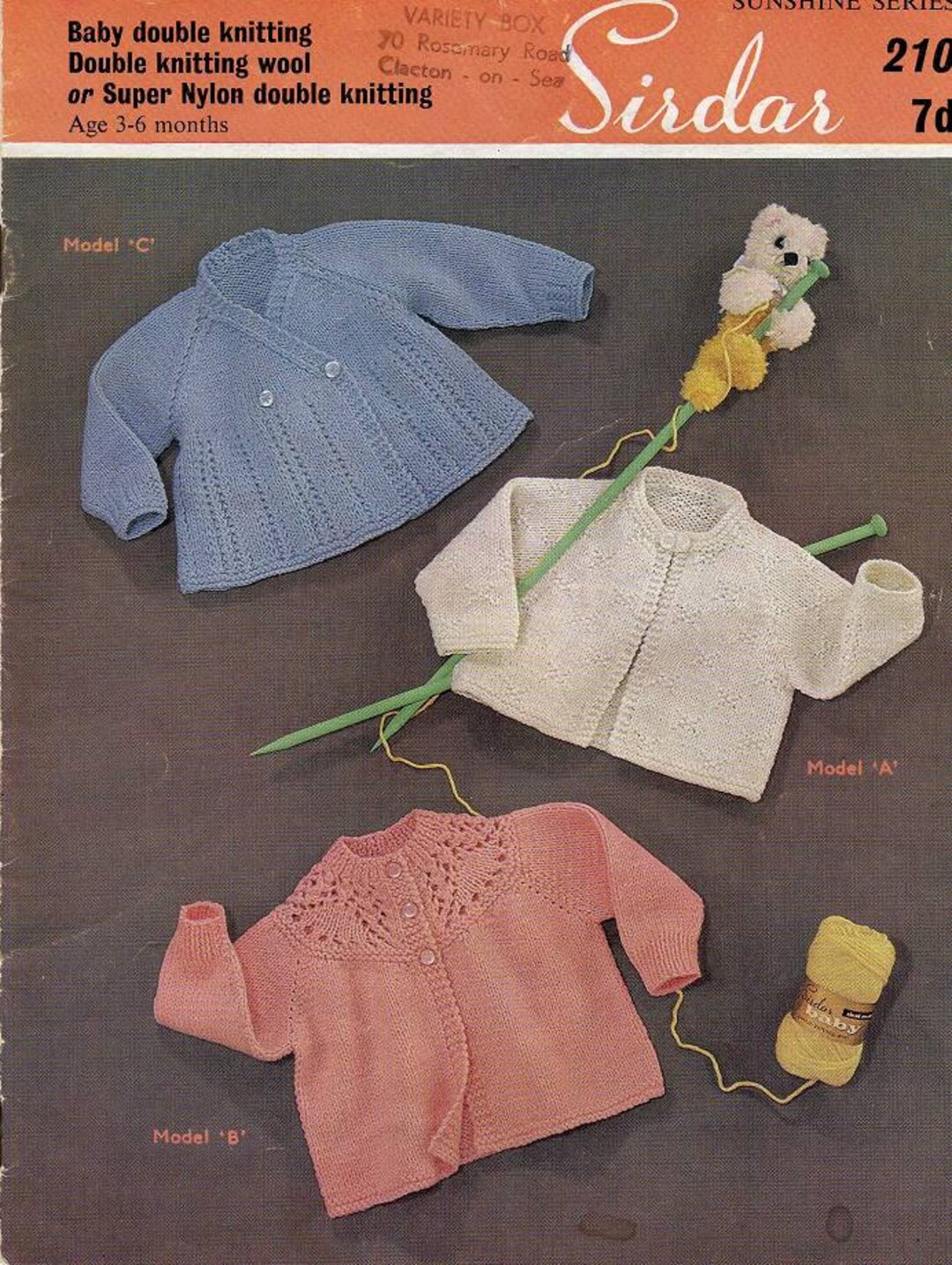 Vintage Knit Pattern Sirdar Matinee Jackets to Knit for Baby Instant ...
