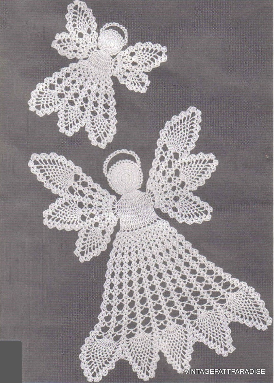 Vintage Crochet Pattern Pineapple Angel Doilies Doily Instant Download ...
