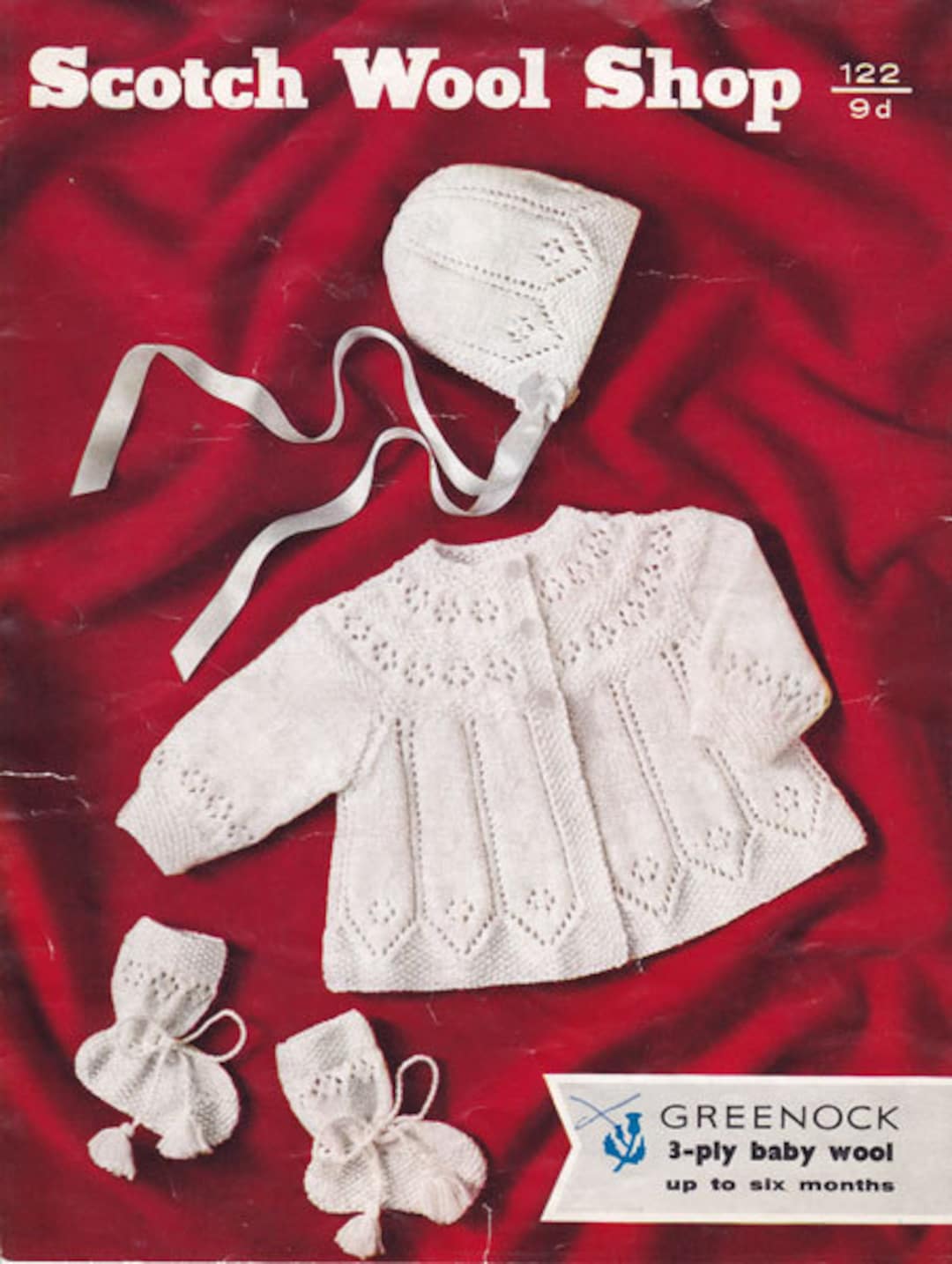 Vintage Scotch Wool Shop 122 Knit Baby Set Matinee Coat and - Etsy UK