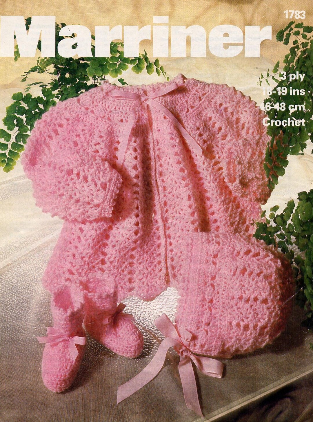 Vintage Crochet Marriner Matinee Coat Bonnet Booties Instant Download ...