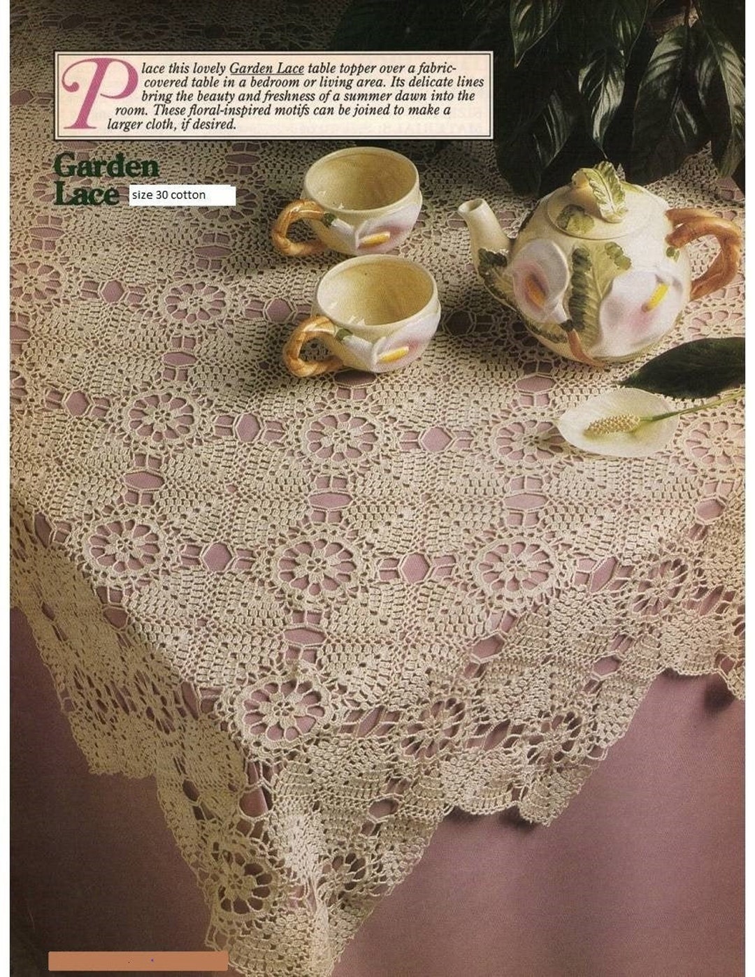 Vintage Thread Crochet Pdf Table Topper Tablecloth Instant Download ...
