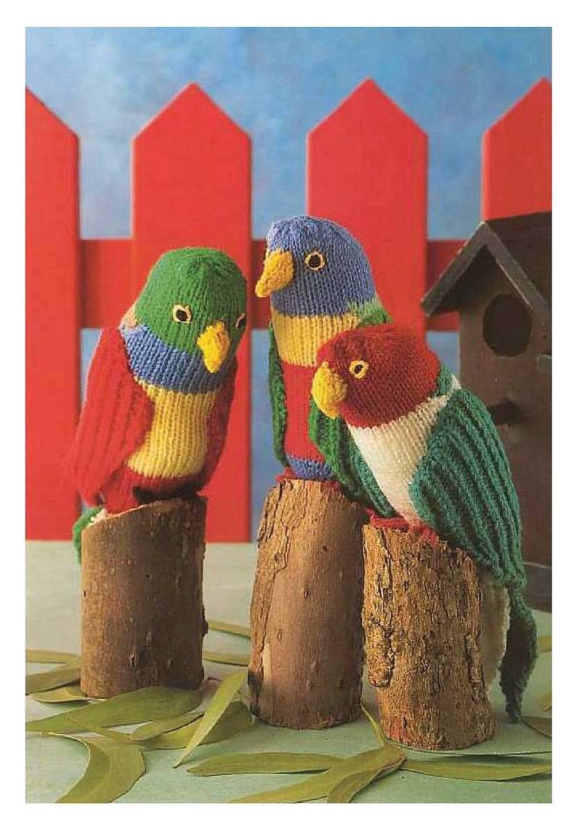 Vintage Knit Pattern Rainbow Lorikeet Bird to Knit Instant - Etsy